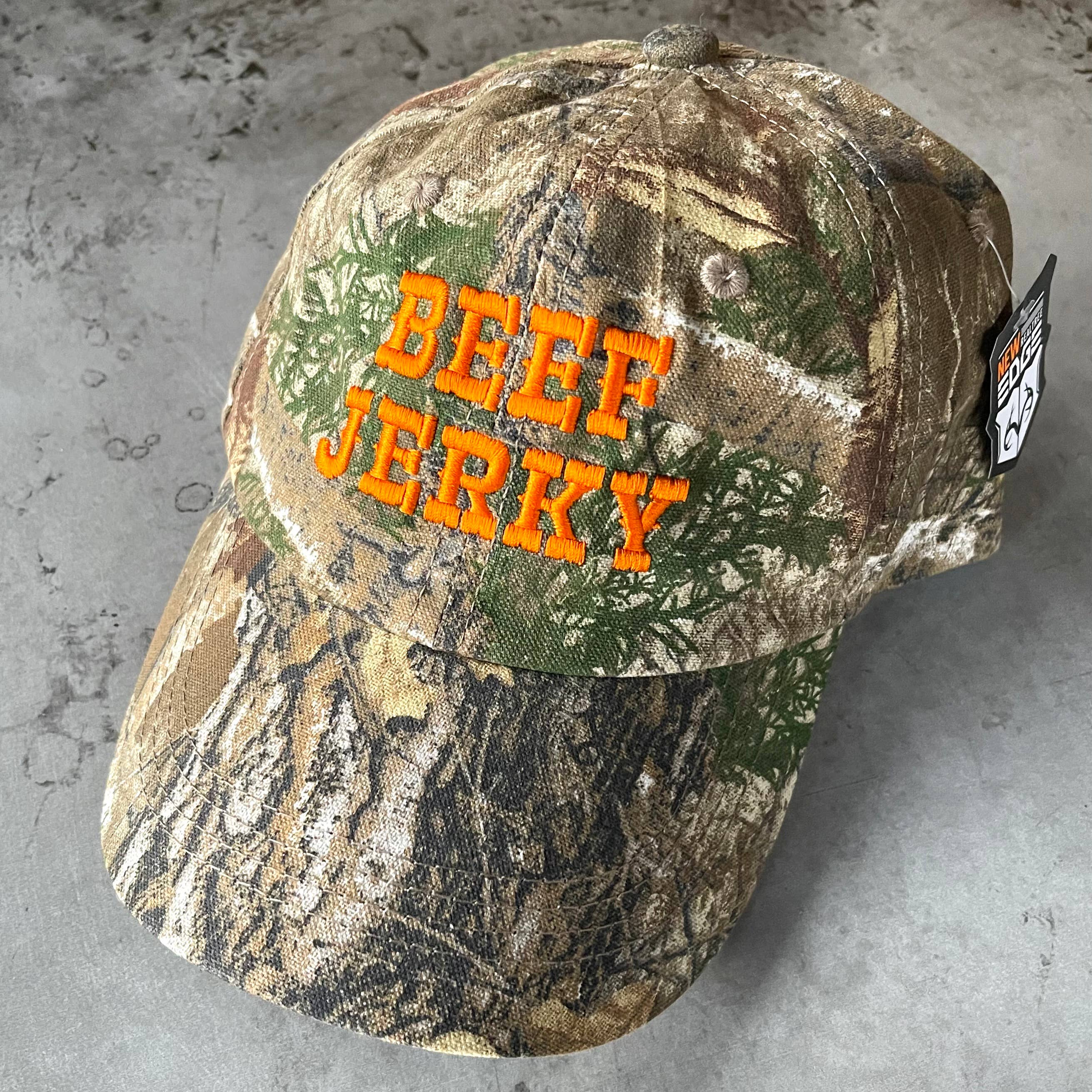 Beef Jerky Embroidered Camo Baseball Cap | Alchemy Plants & Thrift